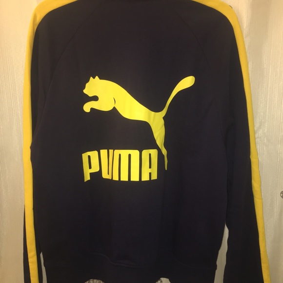 Puma | Jackets & Coats | Blue And Gold Athletic Jacket | Poshmark